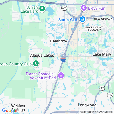 Map Of Lake Mary Florida And Surrounding Areas Vintage Lake Mary