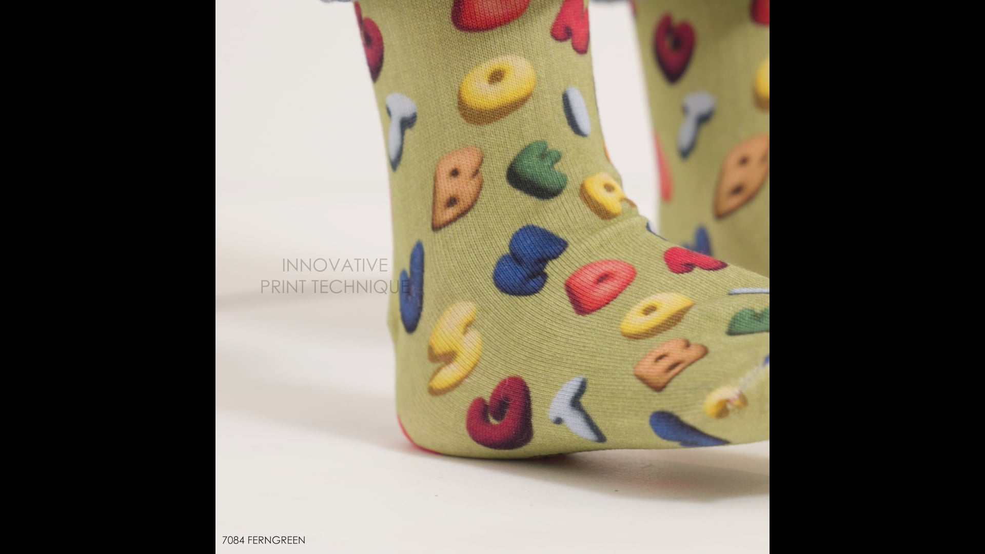 Colourful Alphabet Print Kids Socks (Red)