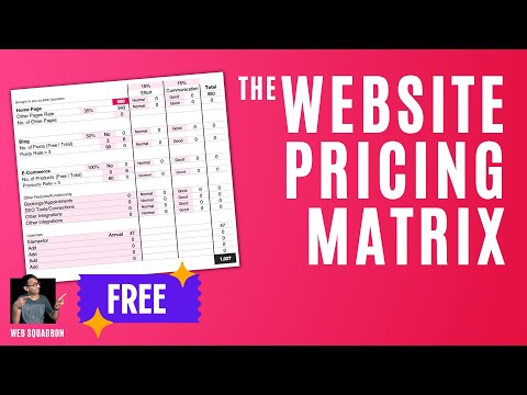Website Pricing Matrix - Awesome 5* Tool For Web Designers